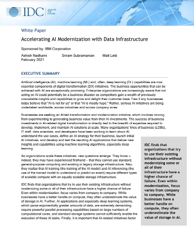 Accelerating AI Modernization with Data Infrastructure
