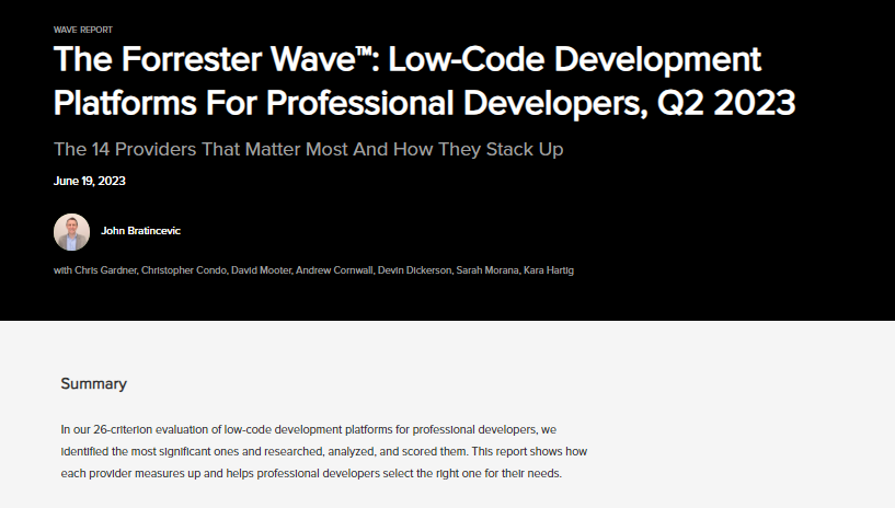 The Forrester Wave: Low-Code Development Platforms for Professional ...